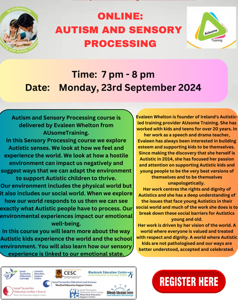 WCWAUT24384 Autism and Sensory Processing-Iar-Bhunscoil / Post Primary ...